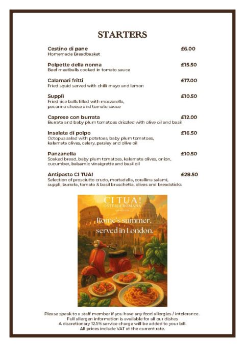 Ci Tua | Roman Osteria